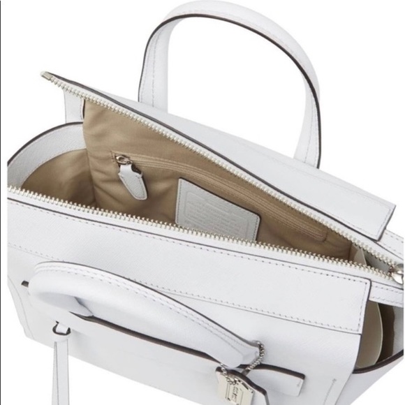 Coach | Bags | Coach Satchel White Mini Riley With Dust Bag | Poshmark